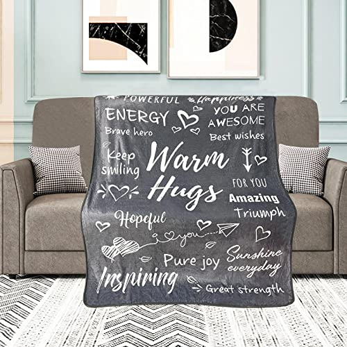 Grey Plush Cozy Blanket Fleece Throw Blanket,Super Soft Fuzzy Flannel Throw Blanket for Couch Sofa Bed and Office Napping,Inspirational Blanket Gifts Warm Throw Blankets All Season 50"×60"