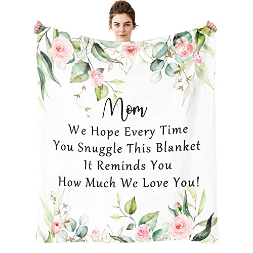 Gifts for Mom, Mother's Day Blanket Gifts for Mom from Son/Daughter, Birthday Anniversary for Mom, Soft and Cozy Flannel Throw Blanket, 50x60inch