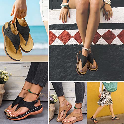 SAZZLE Wellmesi Sandals,Orthotic Sandals for Women Leather Orthopedic Arch Support Sandals Diabetic Walking Sandals (ArmyGreen,40)