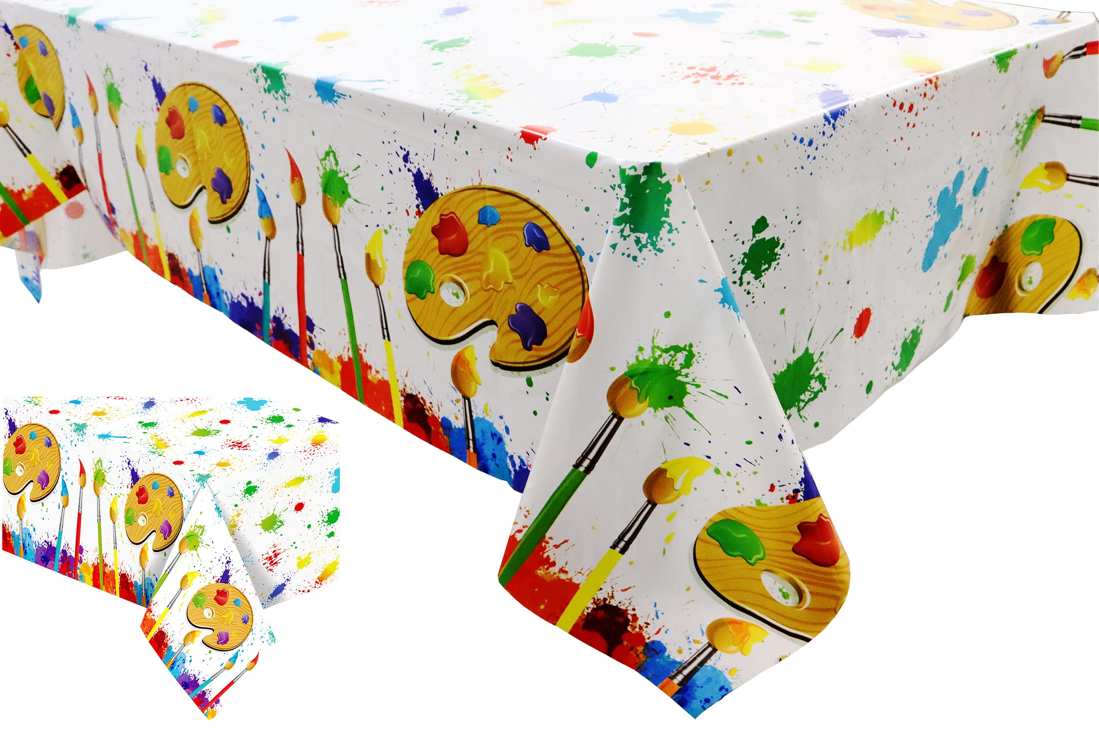 1 PCS Art Party Decorations Art Paint Tablecloth 51.18 x 86.61 Inches,Art Paint Birthday Party Supplies,Disposable Art Theme Creative Artist Painting Party Table Cover for Kids Art Theme Party Decor