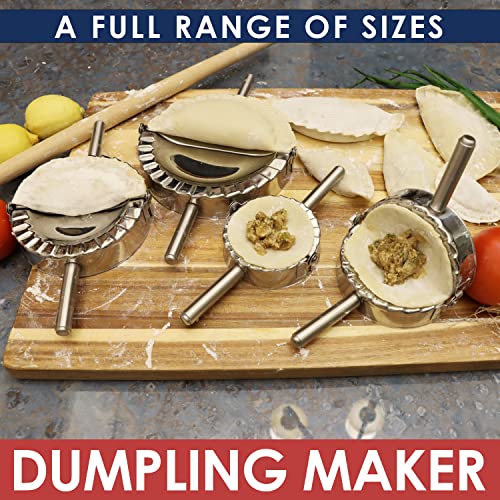 Best Utensils Stainless Steel Ravioli Mold Empanada Press Pierogi Dumpling Maker Wrapper Pastry Dough Cutter Kitchen Accessories (L: 4.75 inch)