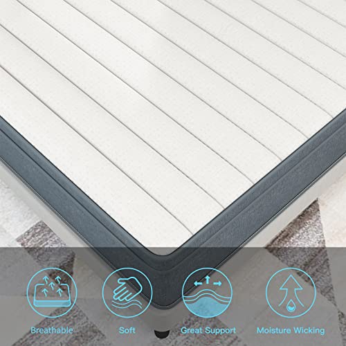 Hommoo 10 Inch Foam and Individually Pocket Innerspring Hybrid Mattress Breathable Medium Firm Mattress with Knitted Fabric Cover Soft Bed Mattress in a Box King