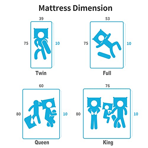 Hommoo 10 Inch Foam and Individually Pocket Innerspring Hybrid Mattress Breathable Medium Firm Mattress with Knitted Fabric Cover Soft Bed Mattress in a Box King
