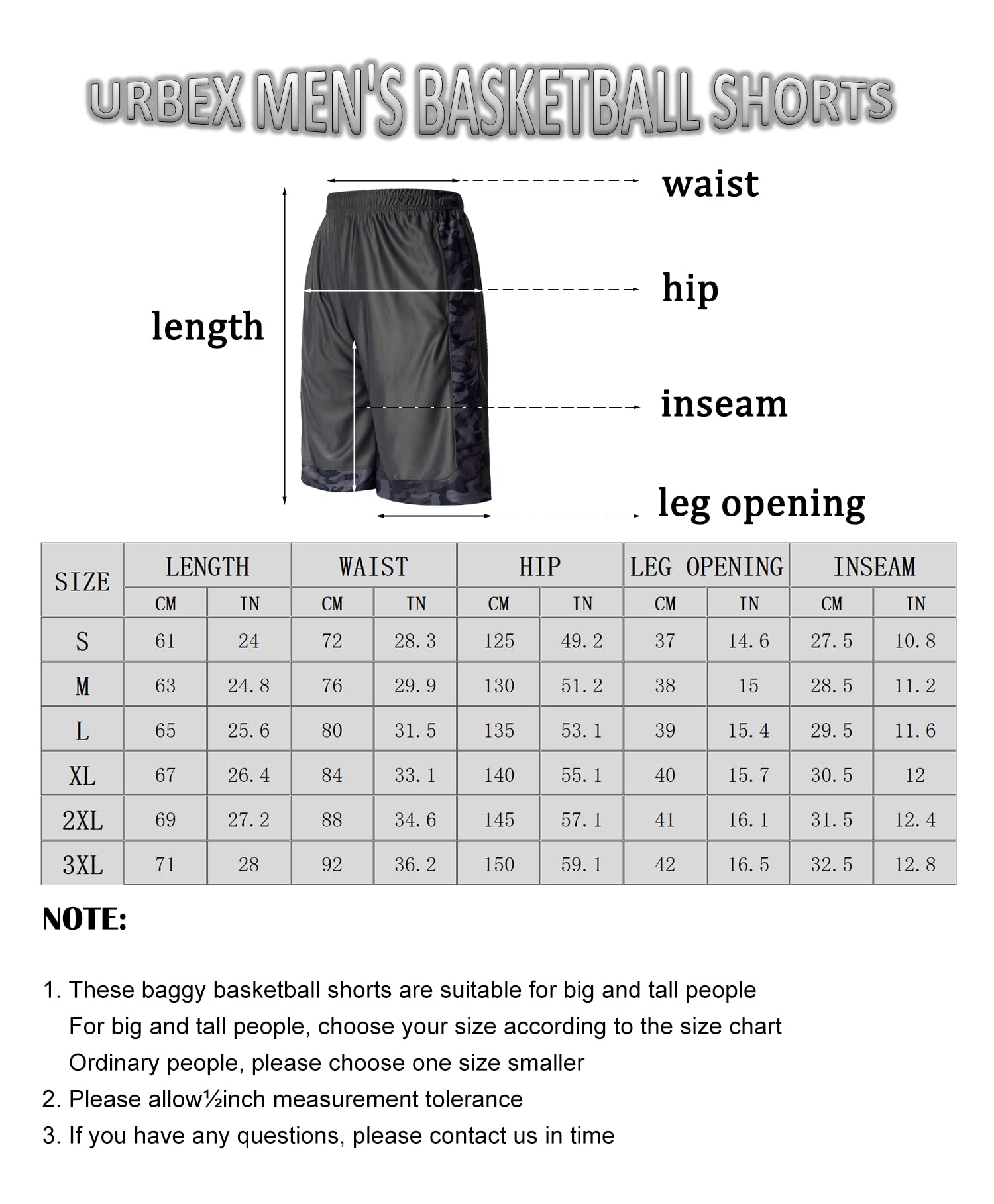 URBEX Men's Long Athletic Basketball Shorts with Pockets Running Gym Workout Sport Shorts(Royal,XL)