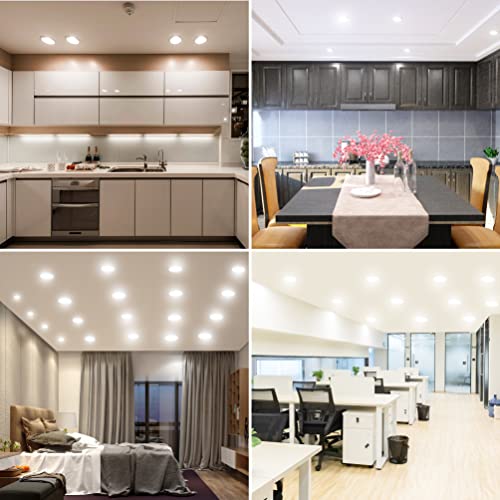 obstime 6 Pack 14W 4 Inch Ultra-Thin LED Recessed Lights Slim with Junction Box,2700K/3000K/4000K/5000K/6000K Selectable,High Brightness Eqv 150W, Dimmable Canless LED Recessed Light-IC Rated&ETL
