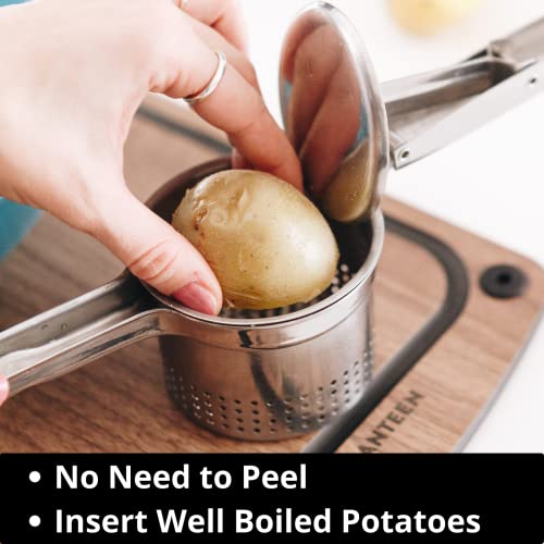 BEAST CANTEEN Potato Ricer Masher - 18/8 Stainless Steel Potato Ricer Press, Ricer for Mashed Potatoes, Mashed Potatoes Masher, Potato Ricer Stainless Steel Professional, Ricer Kitchen Tool