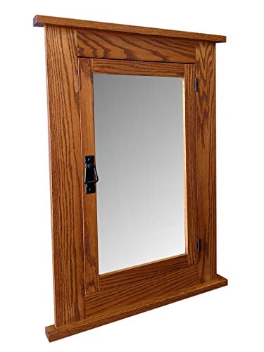 24" W x 33" H Solid Oak Mission Recessed Medicine Cabinet/Solid Wood & Handmade