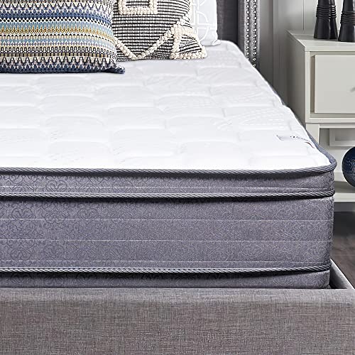 Mattress Solution 13-Inch Firm Euro Top Double Sided Foam Encased Innerspring Mattress , Queen, Black.