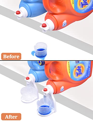 KTCEFE Plastic Drying Rack Detergent Cup Holder - Fabric Softener Liquid Tray Dispenser Organizer with Strong Grip, Keeps Laundry Room Tidy (1 Pack)