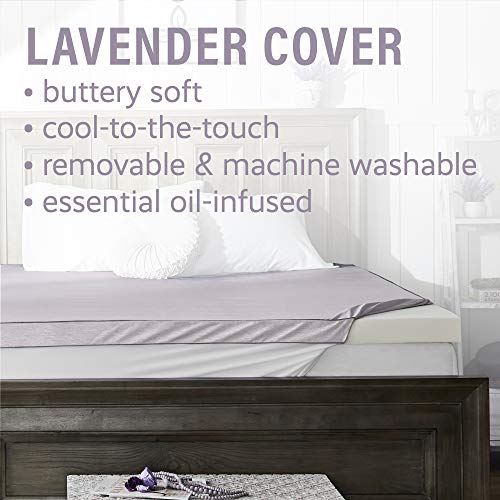 Comfort Revolution Aromatherapy 3β Lavender Essential Oil-Infused Memory Foam Mattress Topper-King, Purple
