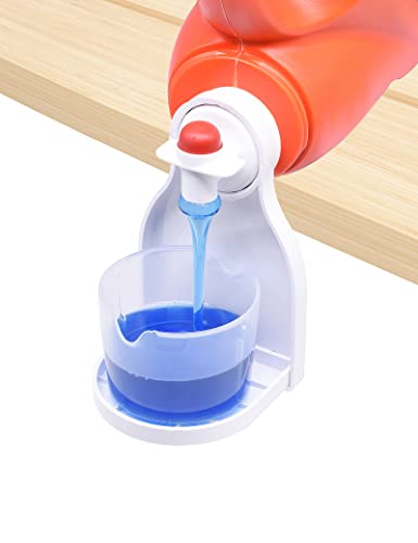 KTCEFE Plastic Drying Rack Detergent Cup Holder - Fabric Softener Liquid Tray Dispenser Organizer with Strong Grip, Keeps Laundry Room Tidy (1 Pack)