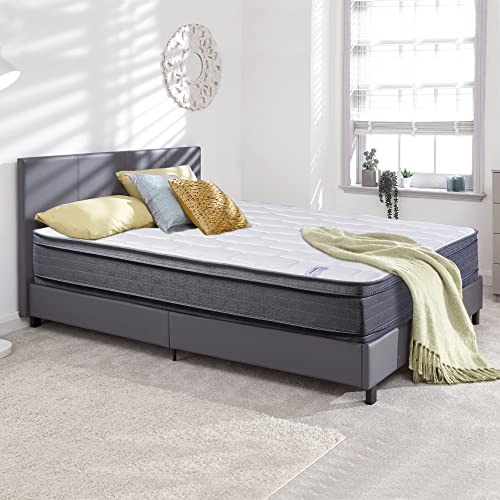 Mattress Solution 13-Inch Firm Euro Top Double Sided Foam Encased Innerspring Mattress , Queen, Black.