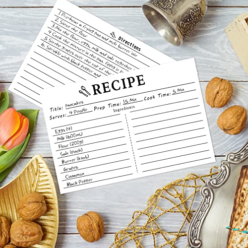 70 Count Recipe Cards, Recipe Cards 4x6 White, 4x6 Recipe Cards Double Sided, Blank Recipe Cards for Bridal Shower and Wedding