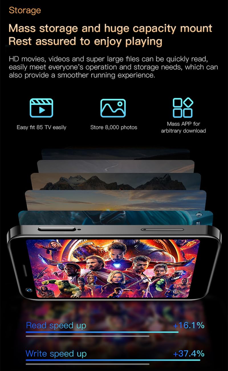 XS12 Pro Super Mini 4G LTE Smartphone 3.0-inch Display 3GB RAM 32GB/64GB ROM 8 Core Android 10.0 Dual SIM 2000mAh 13MP with Google Play Store Backup Small Mobile Phone (Black, 4GB+64GB)