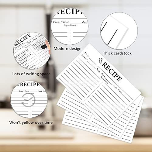 70 Count Recipe Cards, Recipe Cards 4x6 White, 4x6 Recipe Cards Double Sided, Blank Recipe Cards for Bridal Shower and Wedding