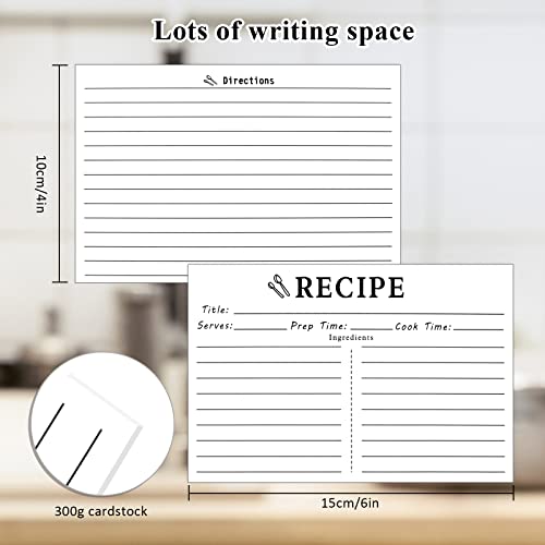 70 Count Recipe Cards, Recipe Cards 4x6 White, 4x6 Recipe Cards Double Sided, Blank Recipe Cards for Bridal Shower and Wedding