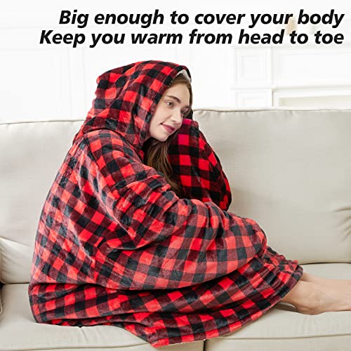 Homemate Wearable Blanket Hoodie, Cute and Funny Patterns Oversized Hoodie Sweatshirt Blanket for Adults Women Men,Cozy,Warm,Fuzzy Hoodie Blanket