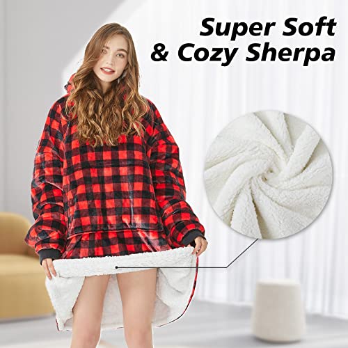Homemate Wearable Blanket Hoodie, Cute and Funny Patterns Oversized Hoodie Sweatshirt Blanket for Adults Women Men,Cozy,Warm,Fuzzy Hoodie Blanket
