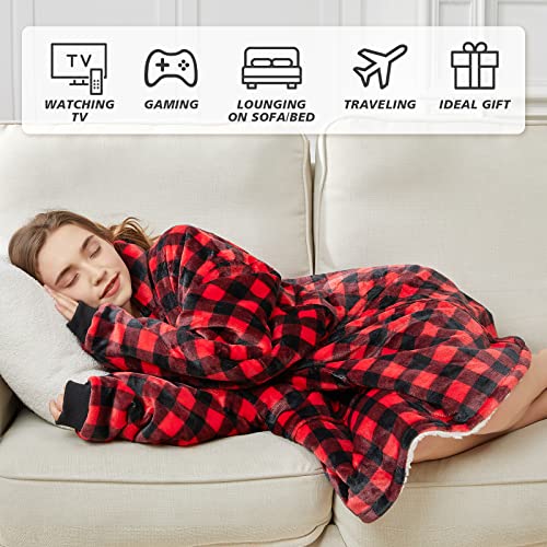 Homemate Wearable Blanket Hoodie, Cute and Funny Patterns Oversized Hoodie Sweatshirt Blanket for Adults Women Men,Cozy,Warm,Fuzzy Hoodie Blanket