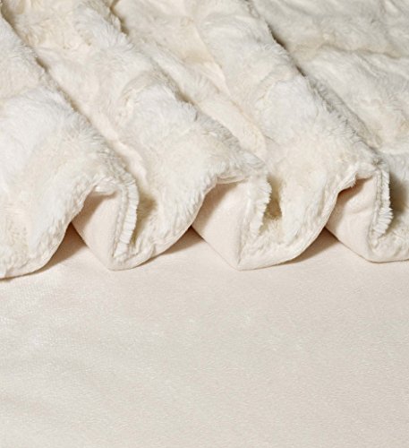Swift Home® Embossed Faux Fur Throw Blanket & Bedspread - Luxurious Over-Sized Faux Fur Bed Throw Blanket -King, 108" x 86", Cream