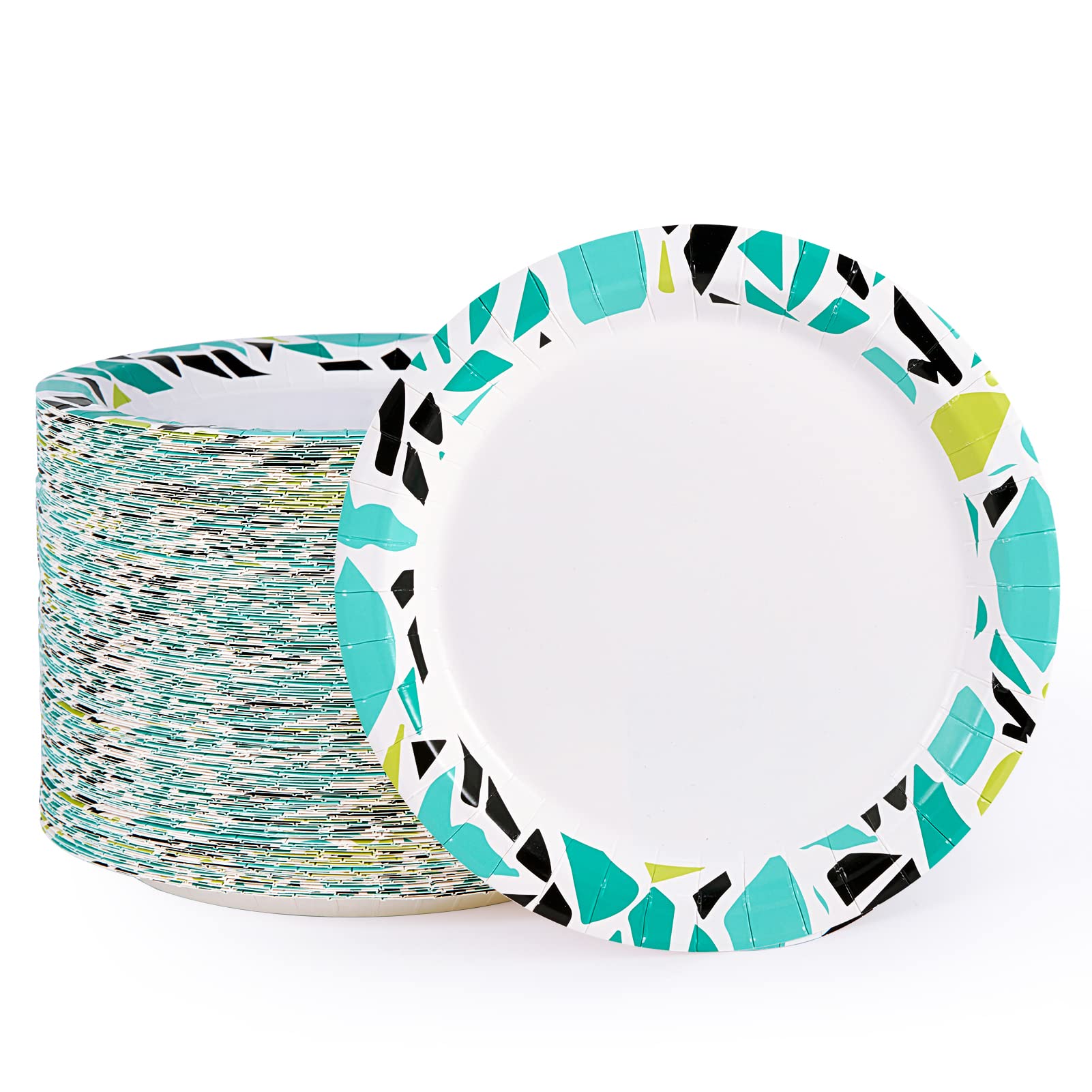 FOCUSLINE 360 Pack Paper Plates 8.375 Inch, Disposable Paper Plates Bulk 360 Count, Soak-Proof & Cut-Proof Bulk Paper Plates for Parties, Picnic and Family Gatherings.