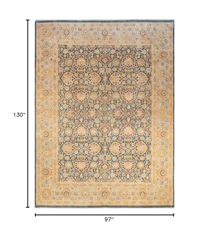 One of a Kind Hand Knotted Hand Made Wool Traditional Oriental Mogul Gray 8 X 10 Area Rug