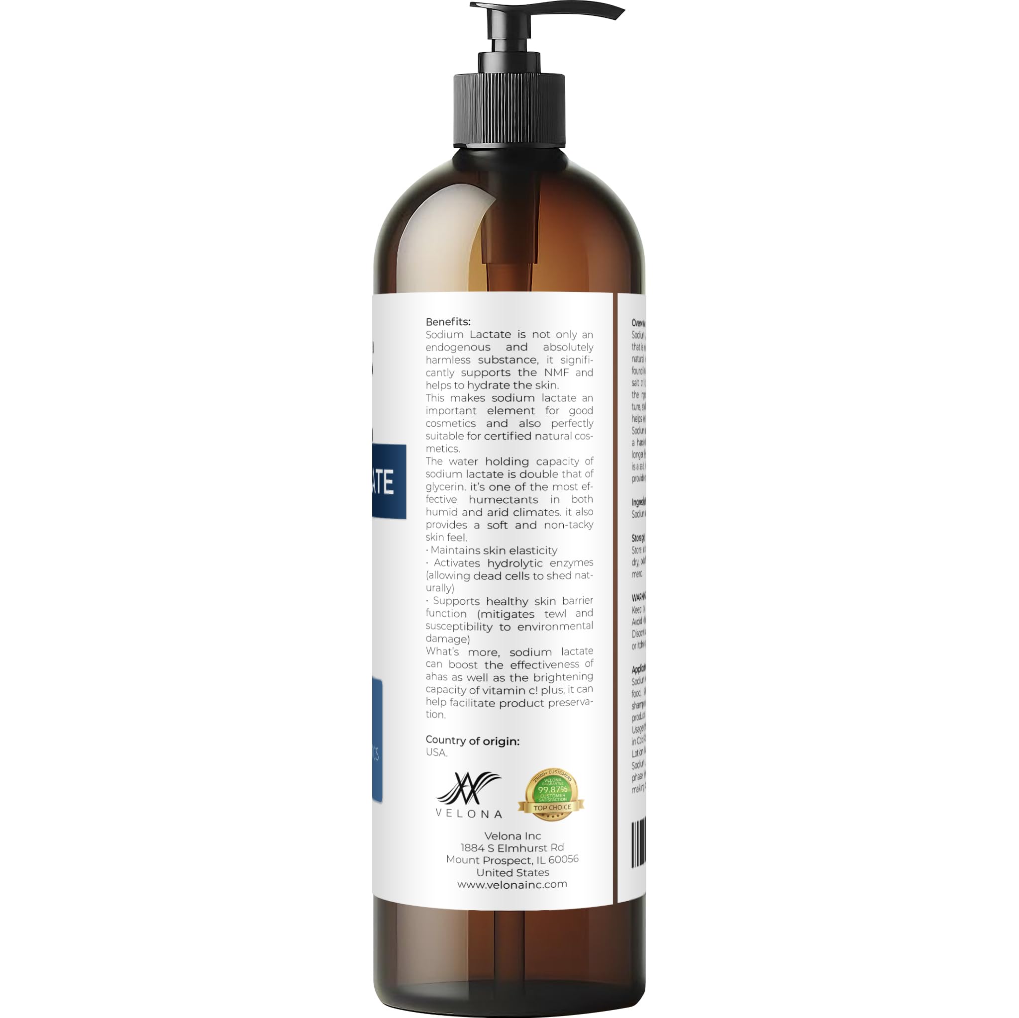 velona Sodium Lactate 60% - 8 Fl Oz | USP Grade Natural Preservative | For Soap Making & Lotions | Harder Bar of Soap, pH Regulator, Glycerin substitute, Provides and Keep Moisture