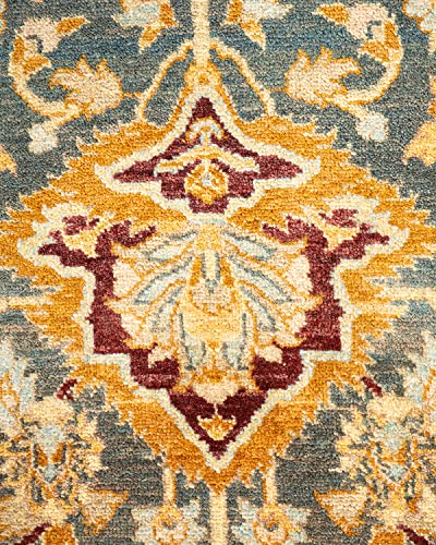 One of a Kind Hand Knotted Hand Made Wool Traditional Oriental Mogul Gray 8 X 10 Area Rug