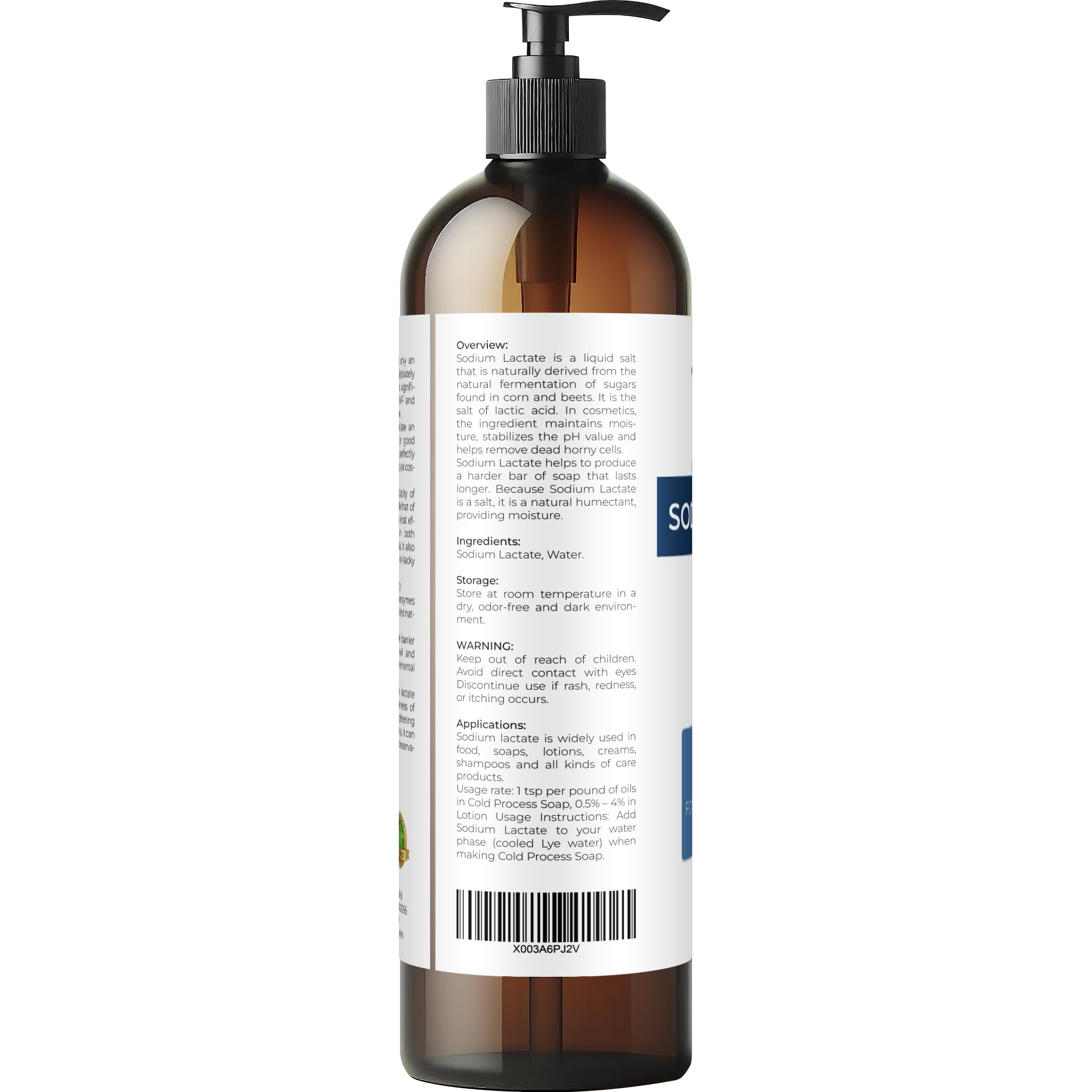velona Sodium Lactate 60% - 8 Fl Oz | USP Grade Natural Preservative | For Soap Making & Lotions | Harder Bar of Soap, pH Regulator, Glycerin substitute, Provides and Keep Moisture
