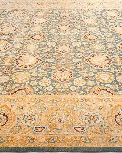 One of a Kind Hand Knotted Hand Made Wool Traditional Oriental Mogul Gray 8 X 10 Area Rug