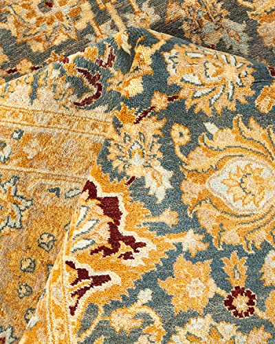 One of a Kind Hand Knotted Hand Made Wool Traditional Oriental Mogul Gray 8 X 10 Area Rug