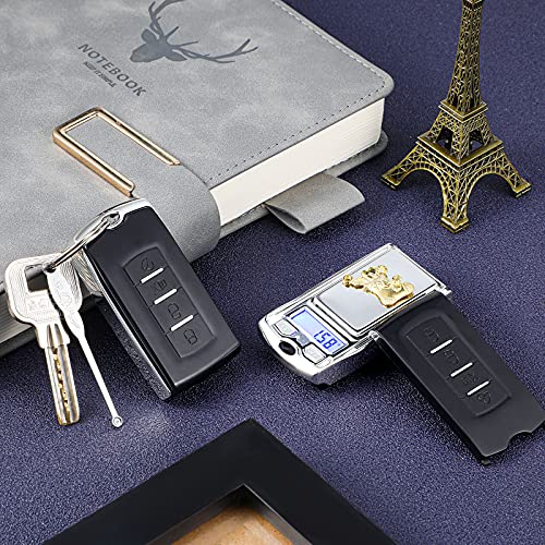 Mini Portable Gram Scale 200g/ 0.01g Mini Digital Pocket Scale Car Key Shape Electronic Scale with Battery for Jewelry, Herb, Food (1 Piece)