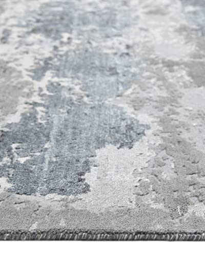 One of a Kind Hand Knotted Hand Made Wool Contemporary Contemporary Gray 8 x 10 Area Rug