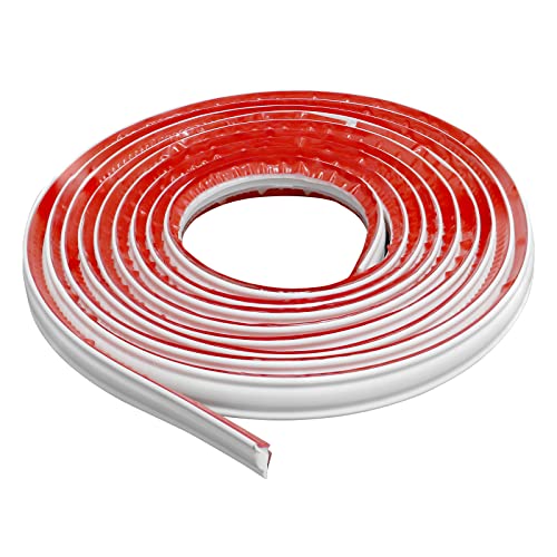 Flexible Trim Caulk Strip, Peel and Stick Trim for Molding, Tile Edge, Ceiling, Wall Corner, Baseboard, Floor(Matte White)
