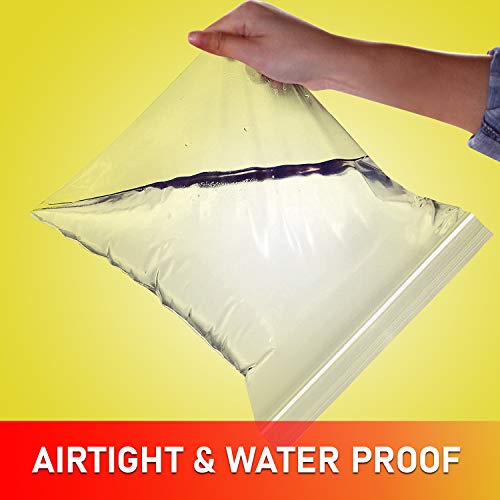 [ 10 COUNT ] - 4 MILL - Extra Large 3 Gallon Size Reclosable Food Storage Bags - Extreme Thick - Heavy Duty Plastic - Zipper Top - Measures 16" x 18" - For Freezer, Meat, Clothing, Organization, Moving, Covering