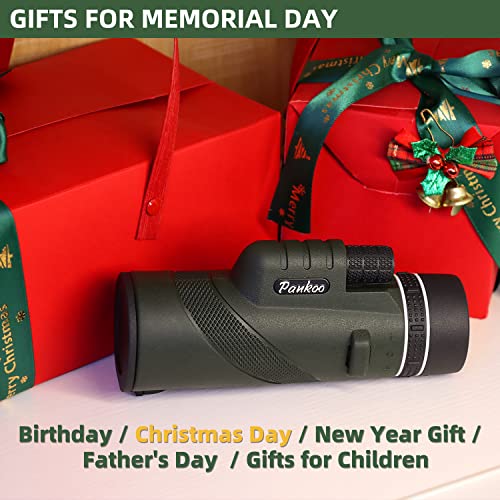 JLHT 40X60 Monocular Telescope High Power Monocular for Adults with Phone Adapter& Tripod& Hand Strap Low Night Vision Monocular Equipped with BAK4 Prism for Bird Watching Hunting Traveling Concert