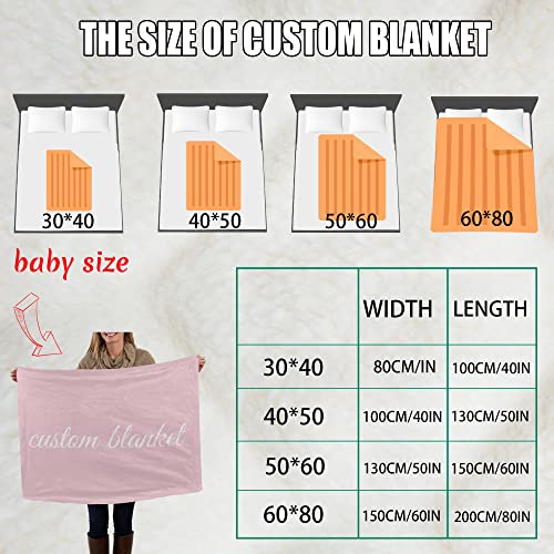DIYKST Custom 5 Phoros Text Throw Blanket Customized Pictures Blanket Funny Fleece Blanket Lightweight Super Soft for Couch Sofa Bedding Living Room