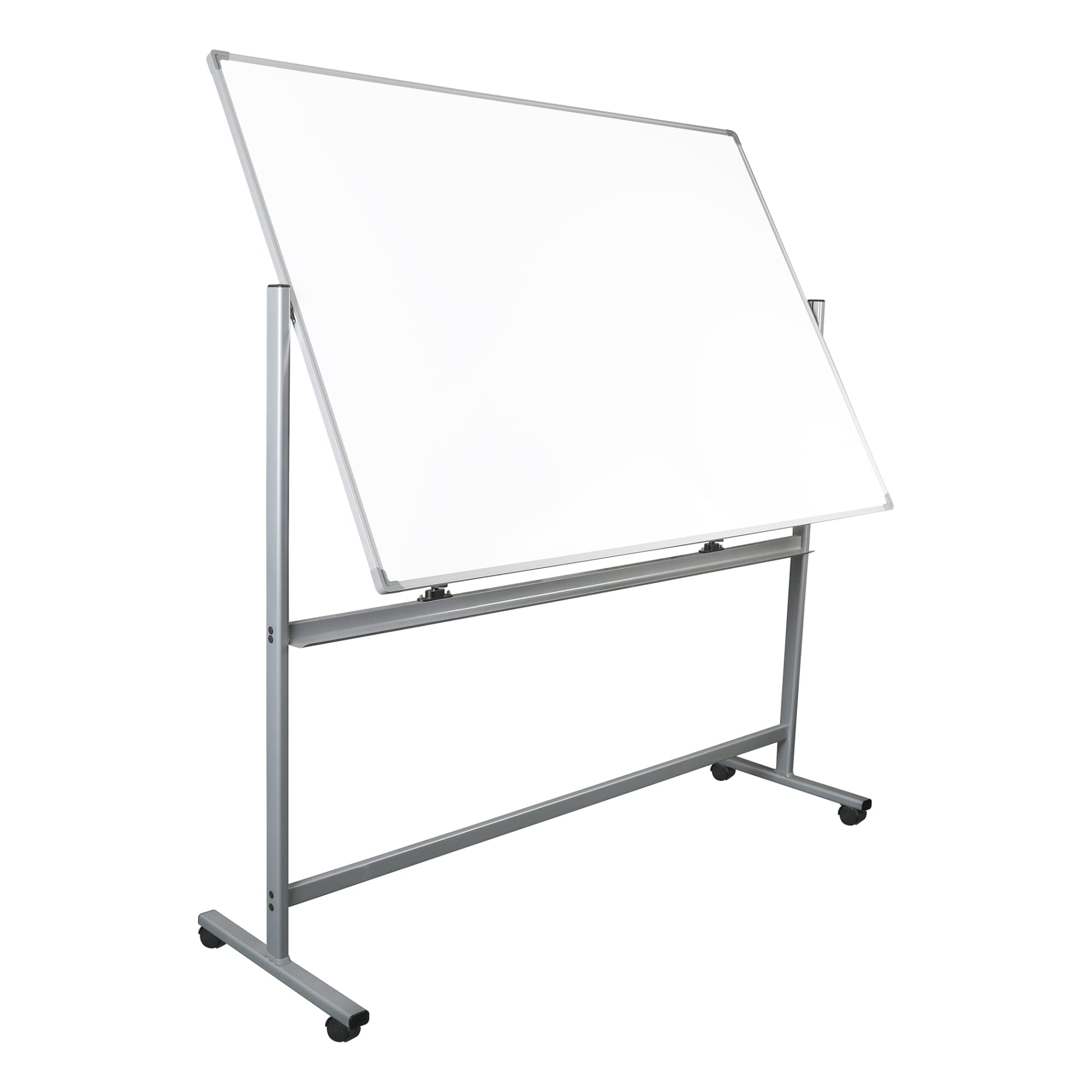 WorkPro® Double-Sided Mobile Magnetic Dry-Erase Whiteboard Easel, 72" x 48", Aluminum Frame With Silver Finish