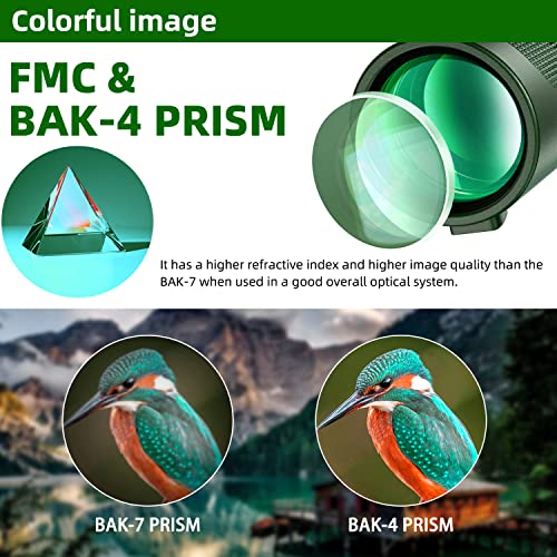 JLHT 40X60 Monocular Telescope High Power Monocular for Adults with Phone Adapter& Tripod& Hand Strap Low Night Vision Monocular Equipped with BAK4 Prism for Bird Watching Hunting Traveling Concert
