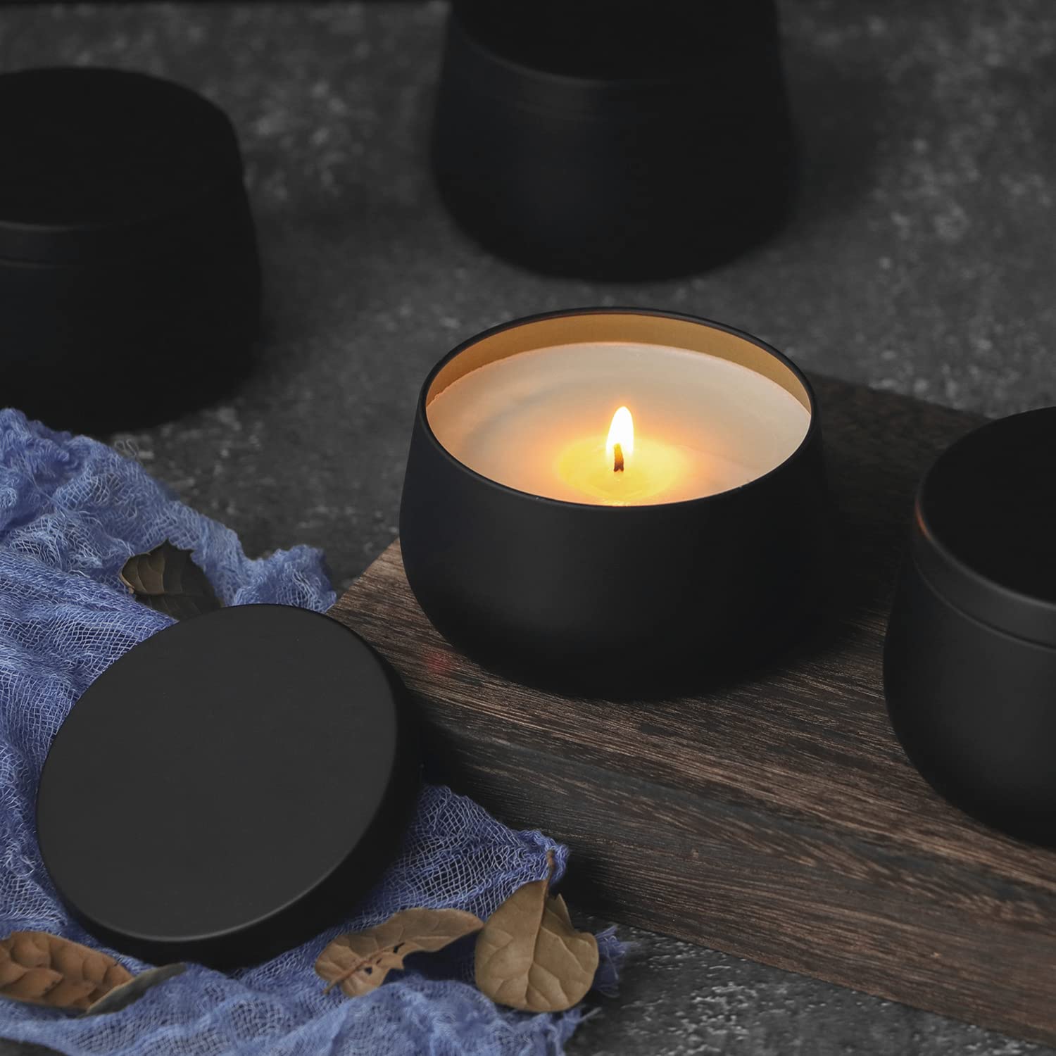 Black Candle Tins 24 Pieces,8oz Candle Jars Candle Containers with Lids, 8 oz, for Candles Making, Arts & Crafts, Storage, and Gifts