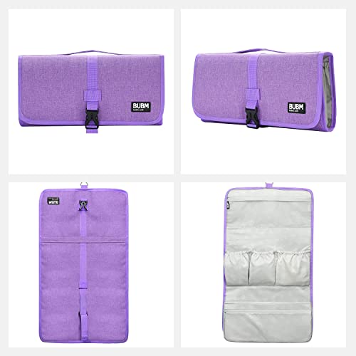 BUBM Travel Case Carrying Case Portable Storage Bag Roller Hanging Bag Organizer for Dyson Airwrap Styler,Shark Flexstyle Air Styling & Drying System,Purple