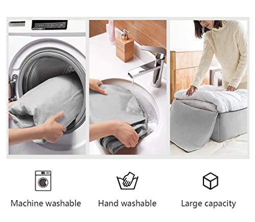 Beige Canvas Soft Storage Bags Set, Breathable Fabric, Large Different Size for Closet Shelves, 1pcs XL Bag, 2pcs L Size Bags