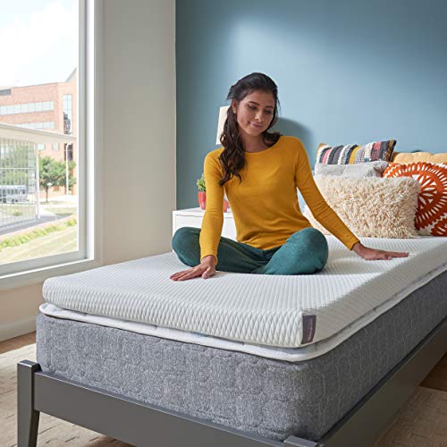 Tempur-Pedic TEMPUR-Adapt + Cooling 3-Inch King Mattress Topper Medium Luxury Premium Foam, Washable Cover, Medium Cooling Topper,White & Symphony Pillow Luxury Soft Feel, Standard, White