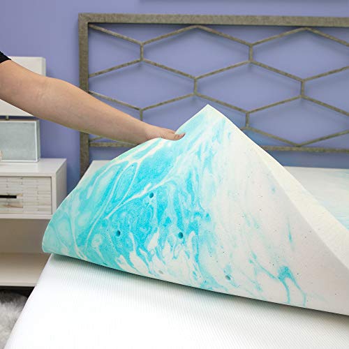 BioPEDIC 2" Gel Swirl Memory Foam True to Size Mattress Topper, Full