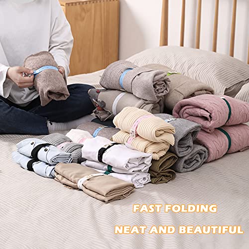 LELE LIFE 30Pcs Roll-up Clothes Storage Elastic Band, Adjustable Clothing Storage Strap with Button and Buttonholes, Travel Luggage Space Saver, Drawer and Closet Organizer, White