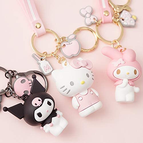 Mtoye Cute Kawaii Accessories Anime Keychain Adorable Premium Quality Cartoon Keychain Keyring Key Purse Handbag Charms