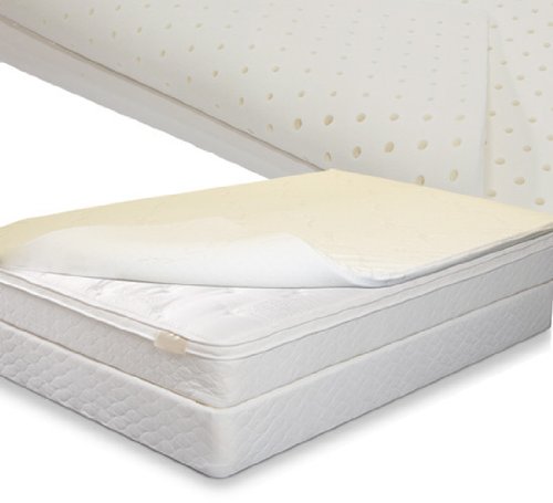 OrganicTextiles 100% Organic Latex Mattress Topper, King Size 2" Thick, Firm, Soft Bamboo Bed Topper Cover Included