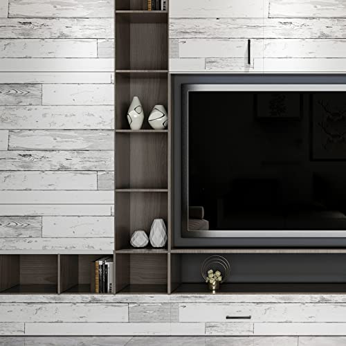 Art3d 120"x17.3" Peel and Stick Wallpaper - Decorative Self Adhesive Contact Paper for Cabinets Countertop Shelf Kitchen Wallpaper,White-Washed