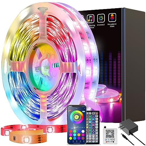 Jerritte LED Strip Lights 150ft, Smart LED Lights Kit Remote and App Controlled Music Sync RGB Color Changing LED Lights for Bedroom Room Home Décor