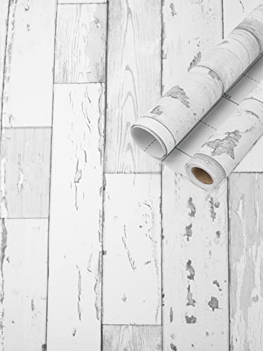 Art3d 120"x17.3" Peel and Stick Wallpaper - Decorative Self Adhesive Contact Paper for Cabinets Countertop Shelf Kitchen Wallpaper,White-Washed